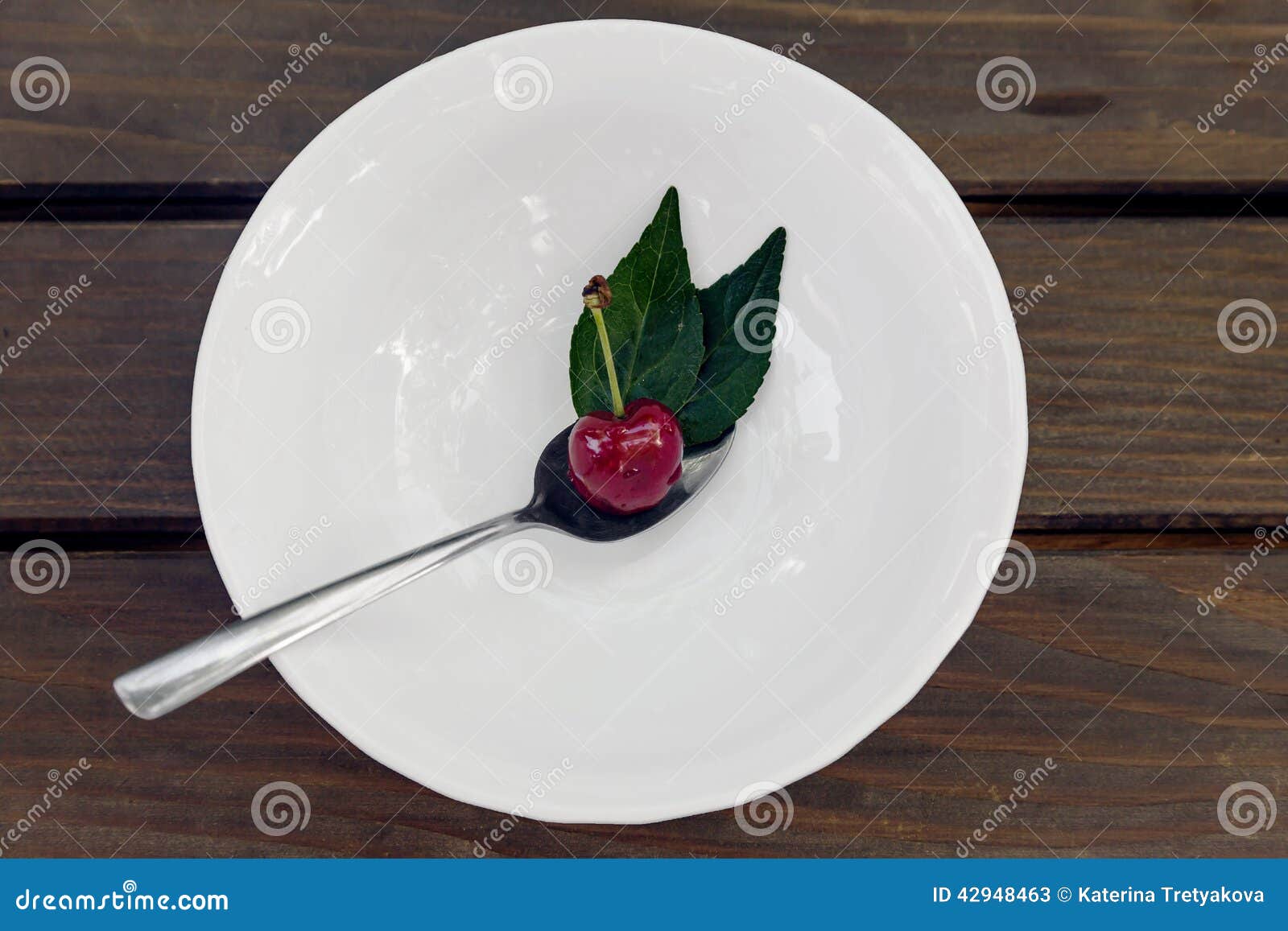 Cherry on a spoon stock image. Image of spoon, juicy - 42948463