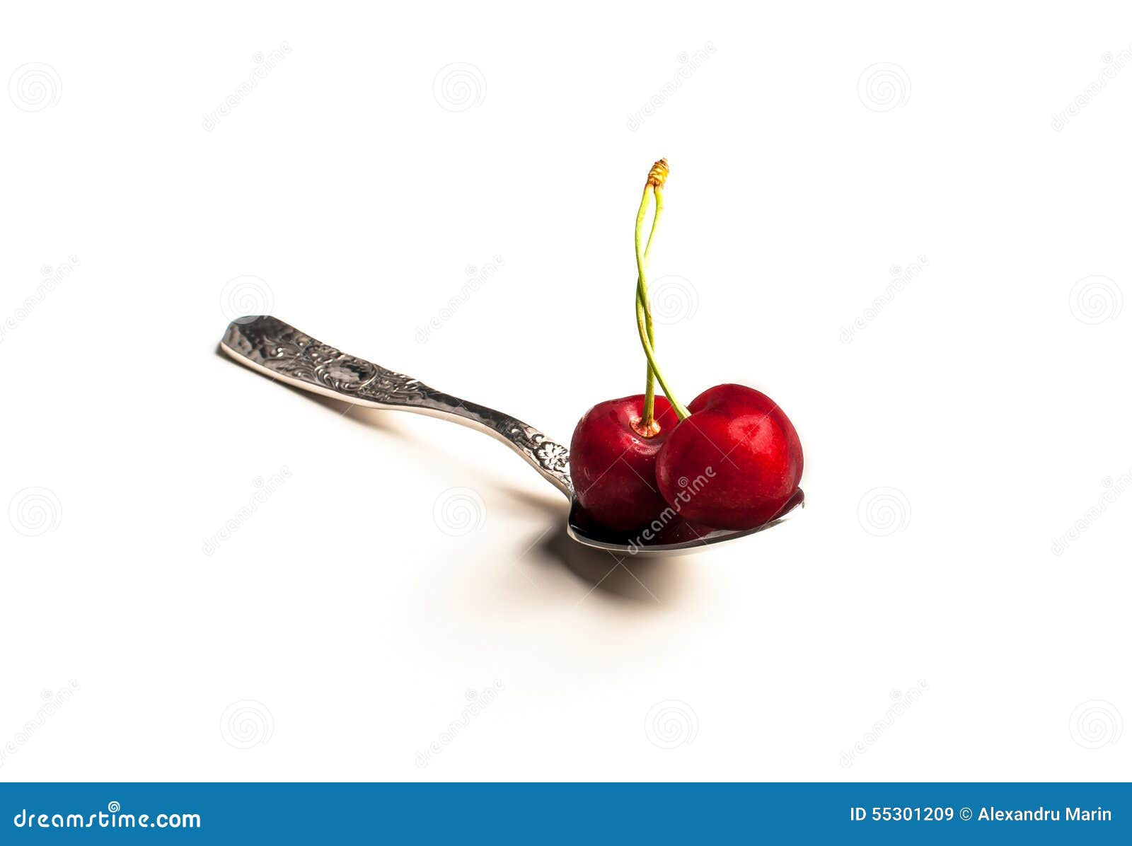 Cherry spoon stock image. Image of steel, background - 55301209