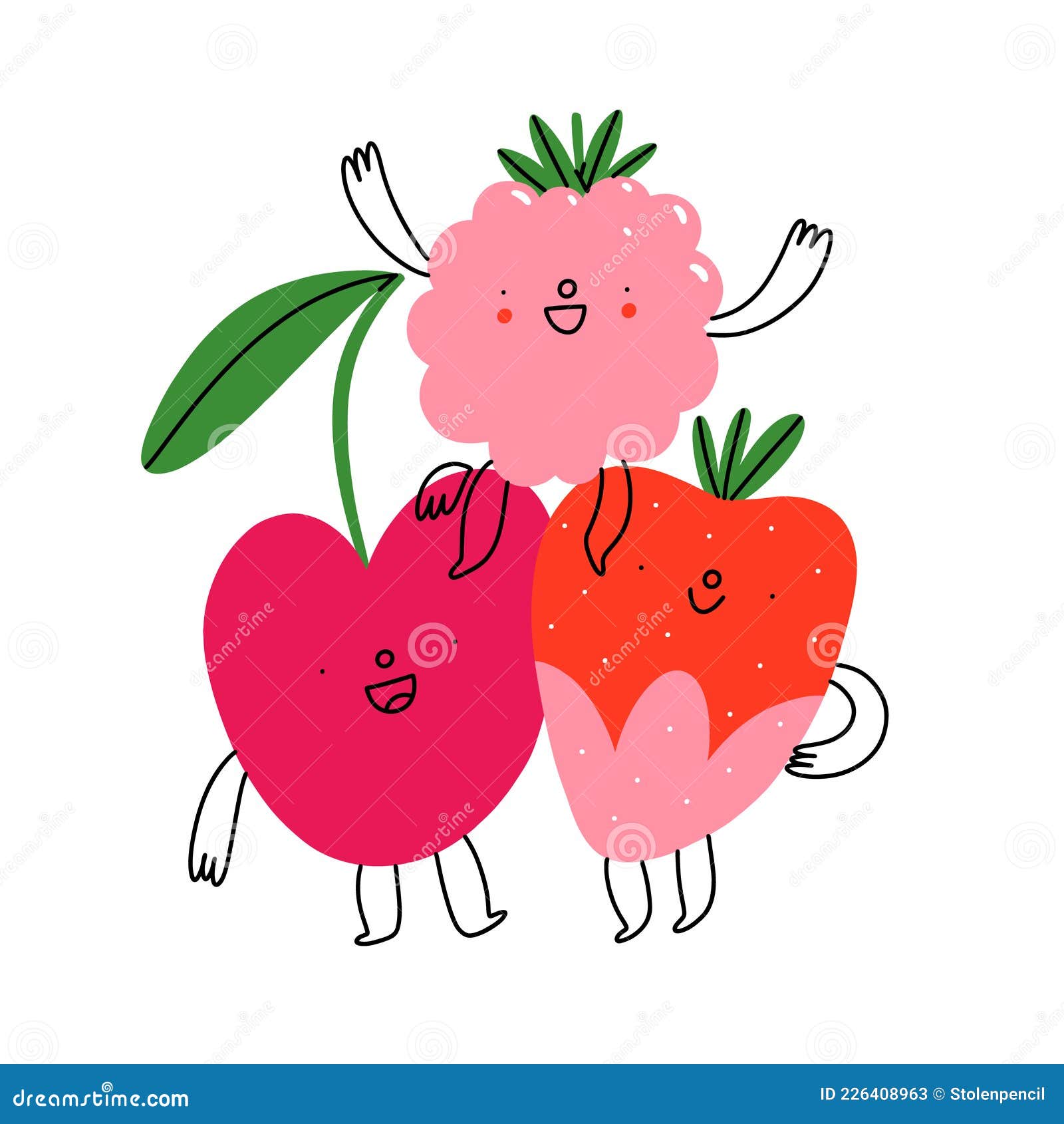 Raspberry Cute Kawaii Vector Character | CartoonDealer.com #178582298