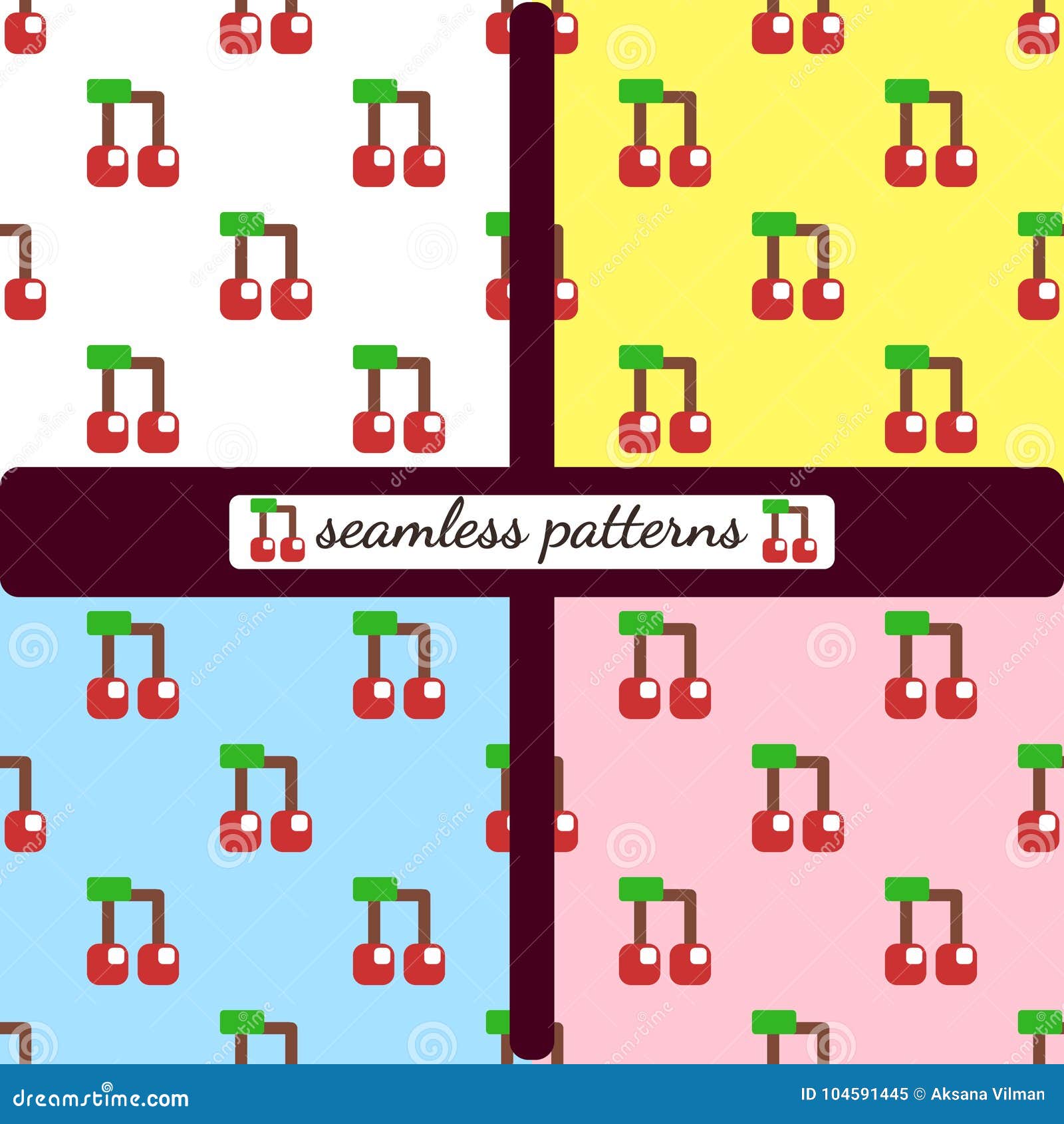 Cherry. Stylized and Bright Stock Vector - Illustration of cherries ...