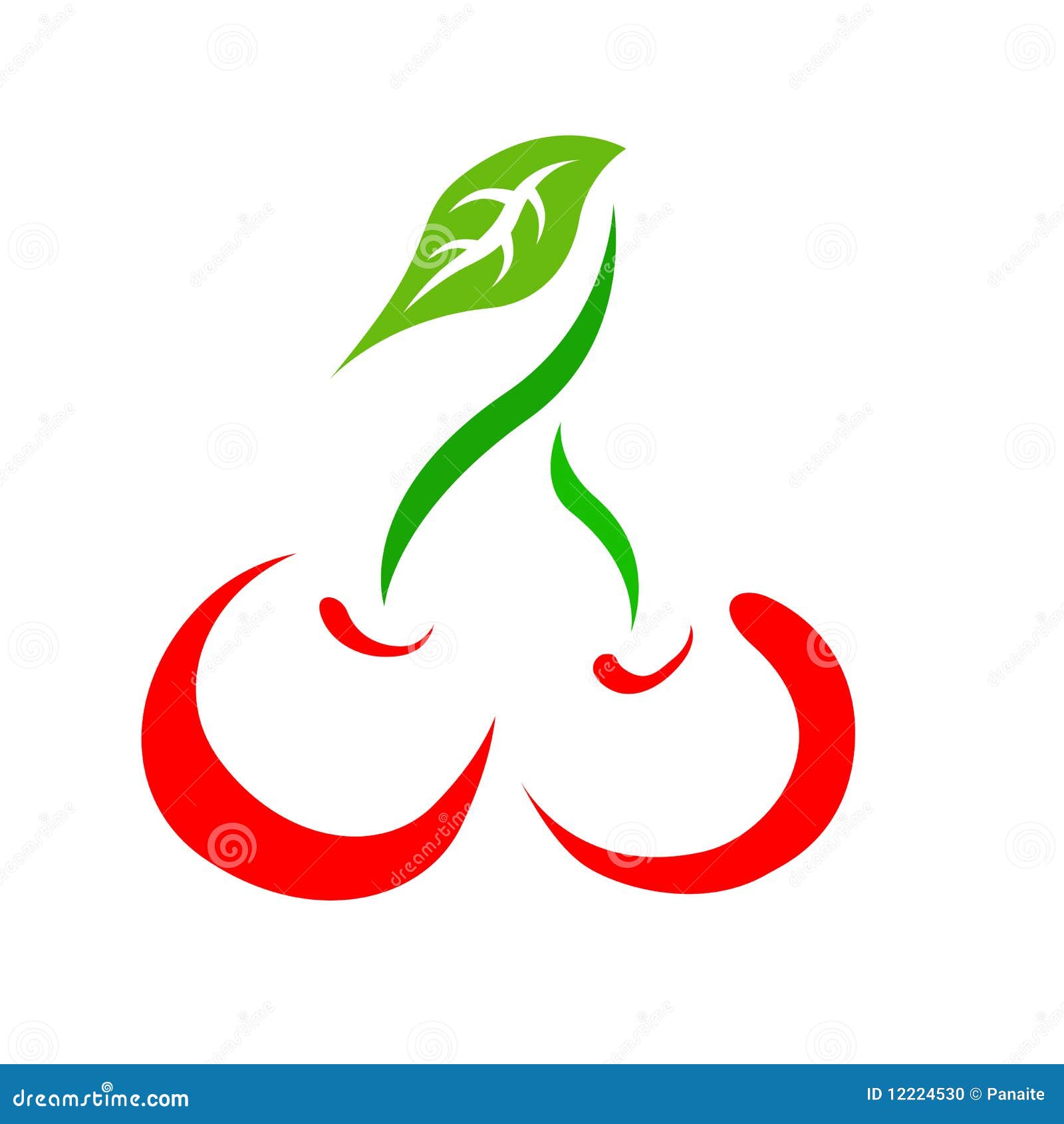 Cherry symbol stock illustration. Illustration of green - 12224530