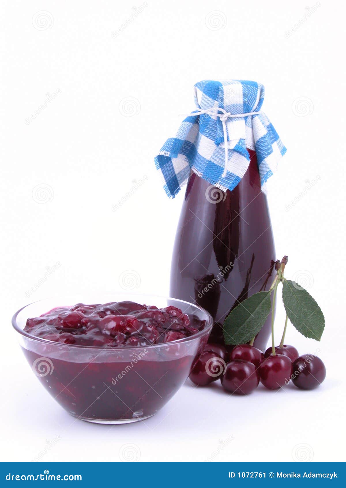 Cherry syrup and jam stock image. Image of bowl, pleasure - 1072761