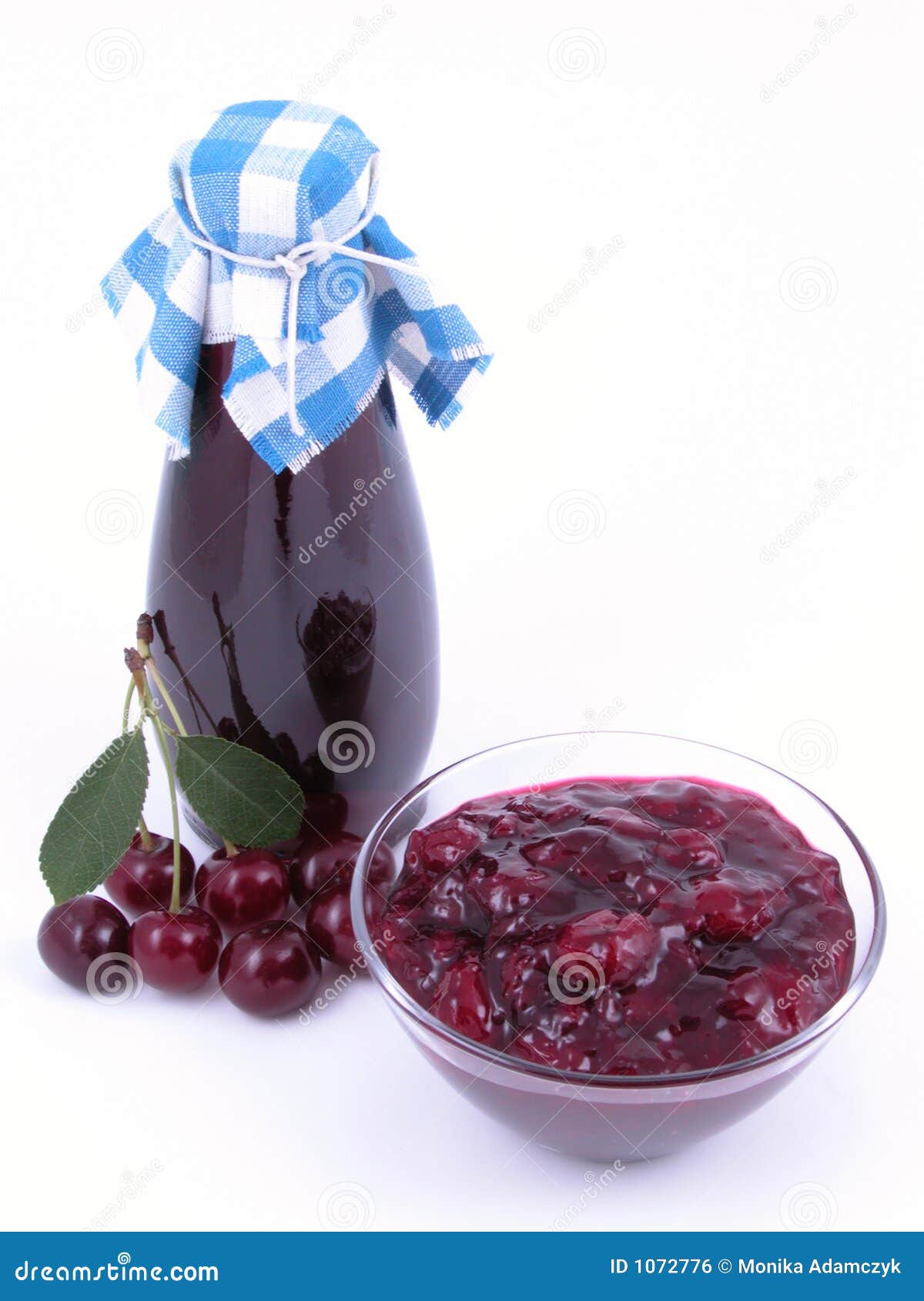 Cherry syrup and jam stock photo. Image of calorie, homemade - 1072776