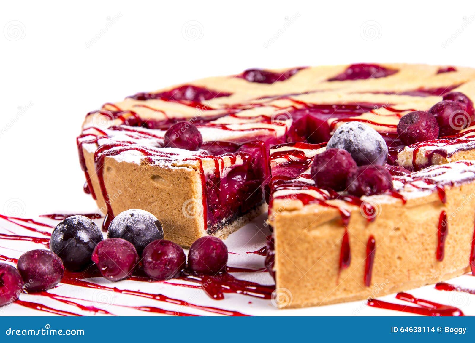 Cherry tart cake stock photo. Image of dessert, tasty - 64638114