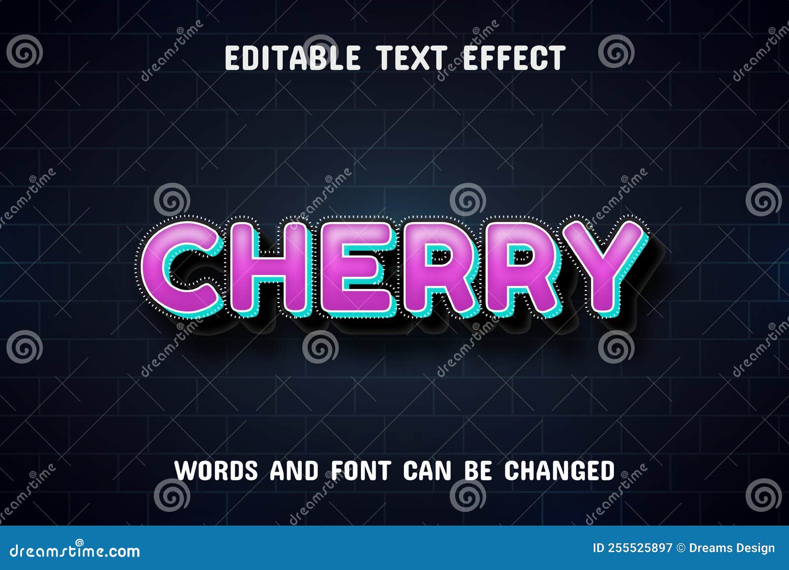 Cherry Text - Editable Text Effect Stock Vector - Illustration of logo ...