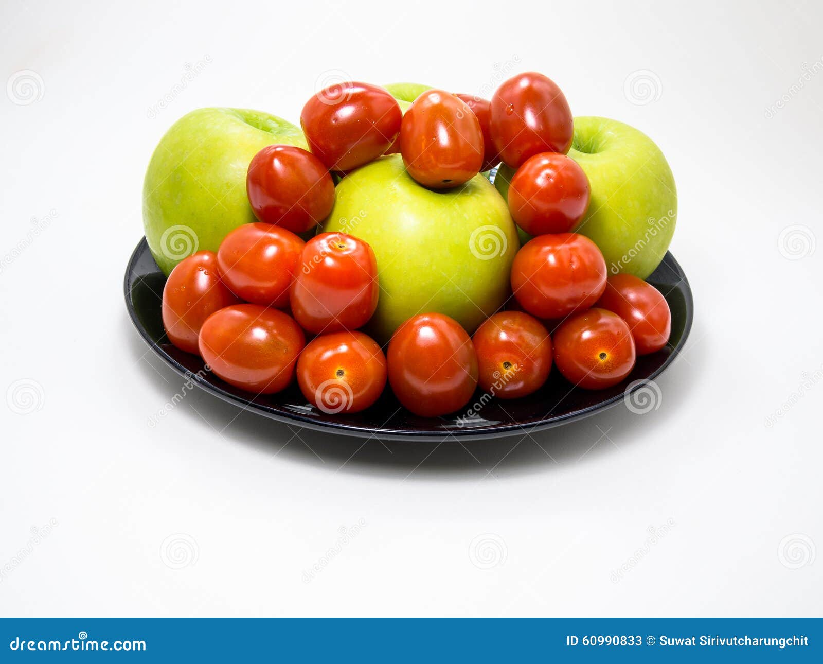 Cherry Tomato and Green Apple Stock Image - Image of oganic, background ...
