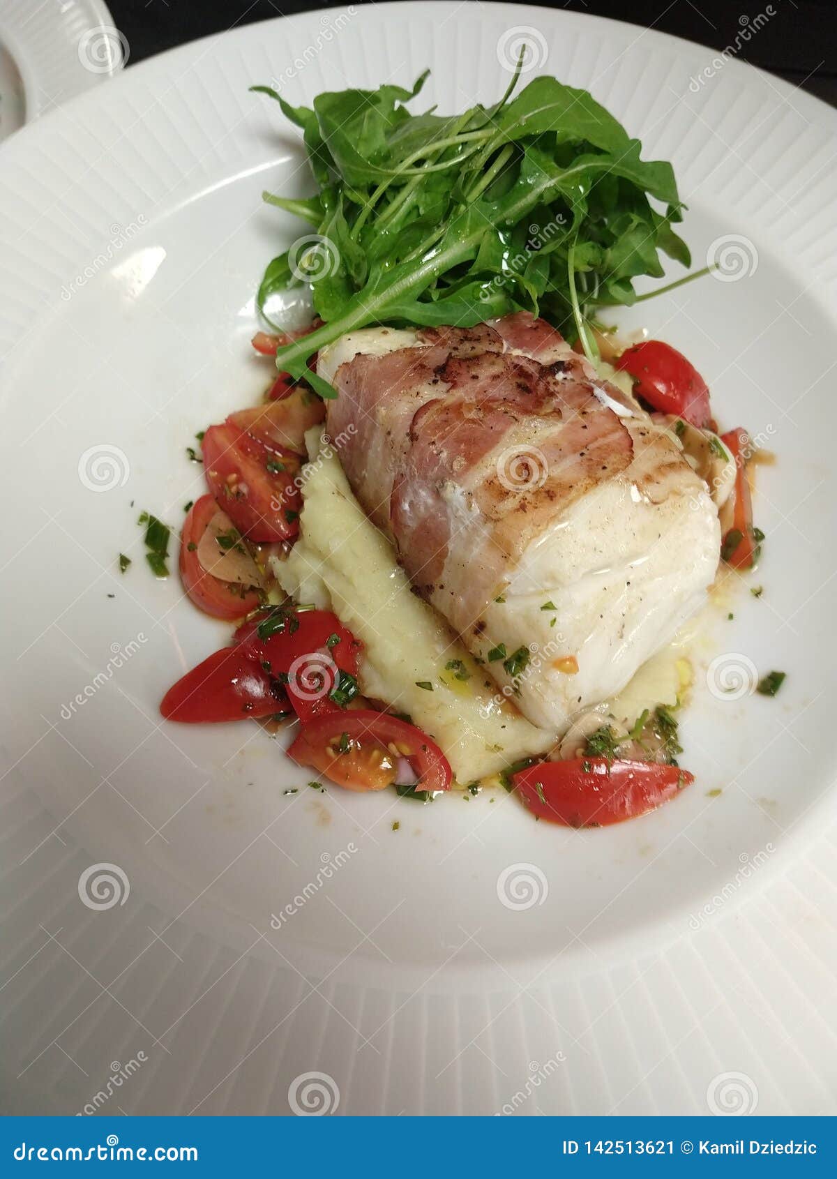 Fish Cherry Tomato Potato Rocket Stock Image - Image of rocket, potato ...