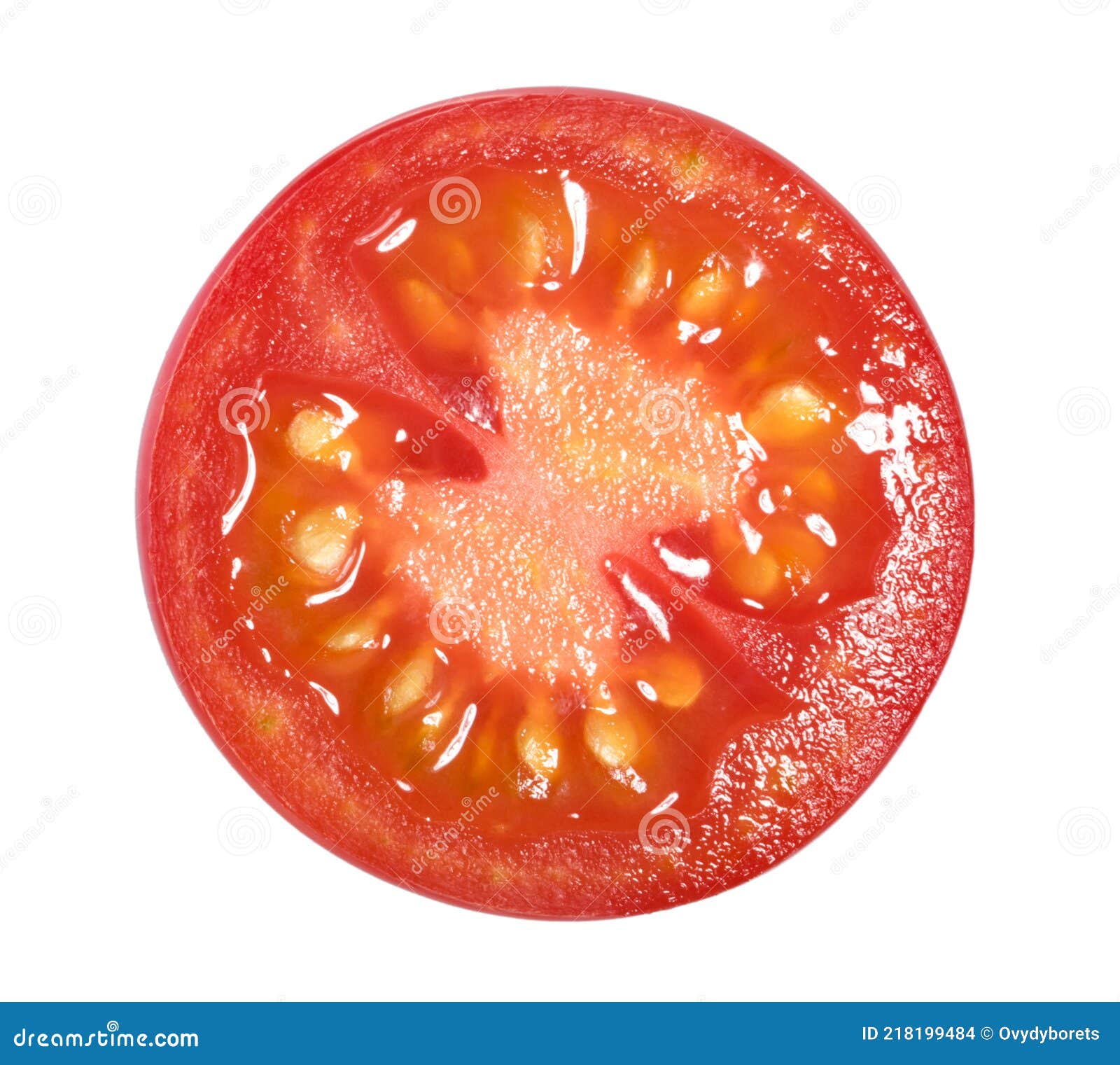 Cherry Tomato Slice Isolated on White Background Top View Stock Photo ...