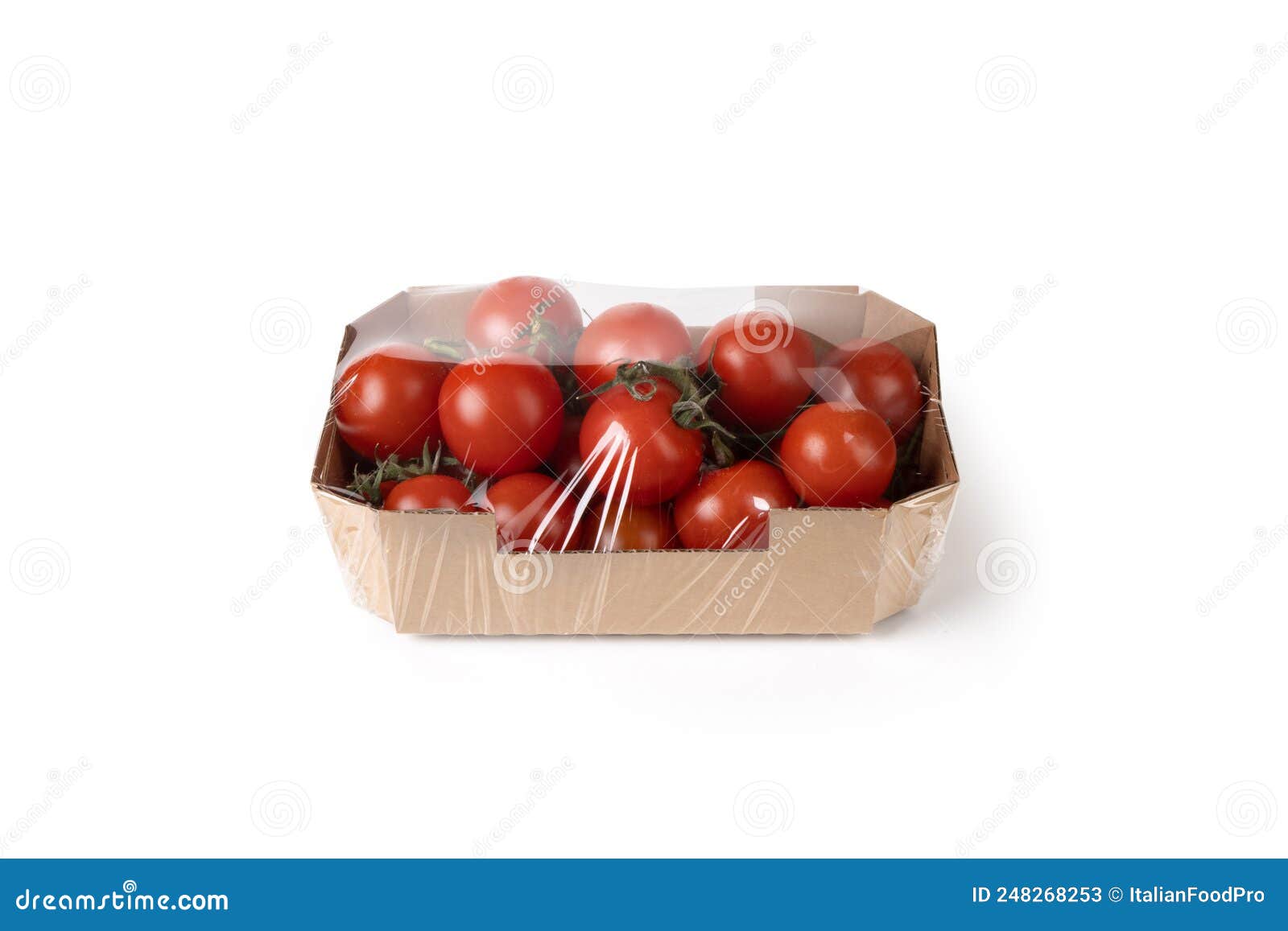 Cherry Tomatoes Box Isolated on White Background Stock Image - Image of ...