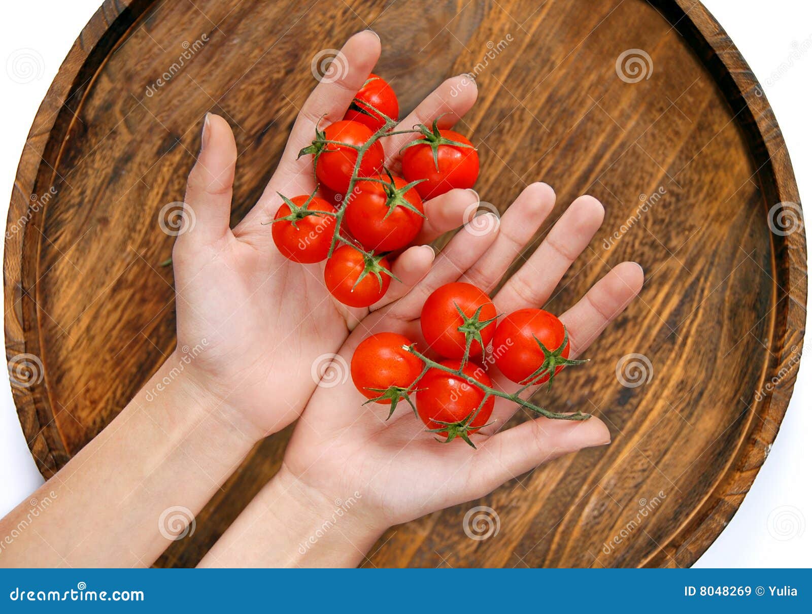 Cherry tomatoes in hands stock image. Image of hands, appetizing - 8048269