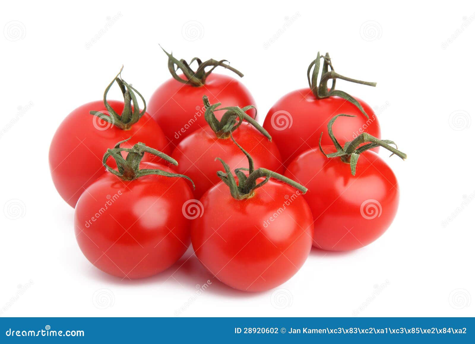 Cherry Tomatoes Placed into a Circle Shape on White Background Stock ...