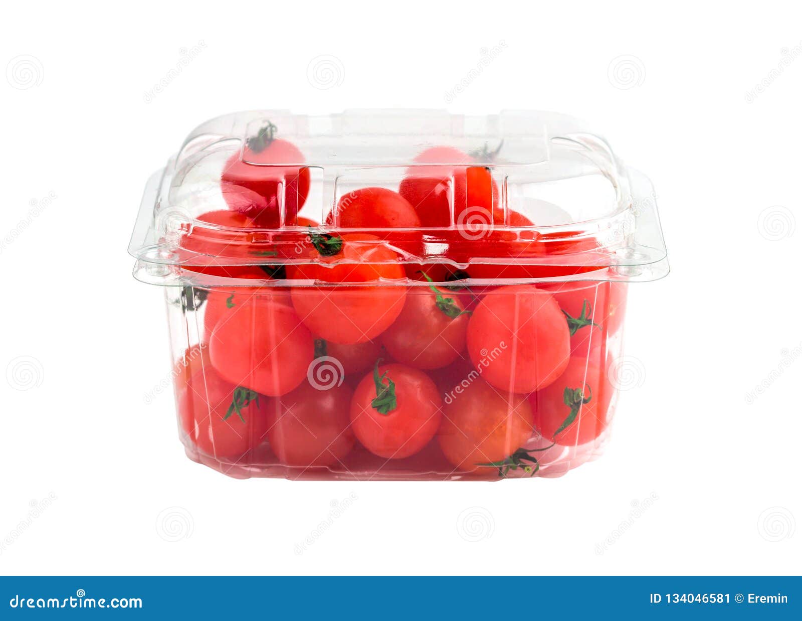 Cherry Tomatoes in a Plastic Container. Stock Image - Image of ...
