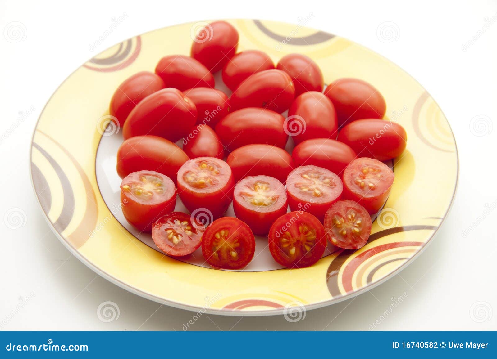 Cherry tomatoes on plate stock photo. Image of food, eating - 16740582