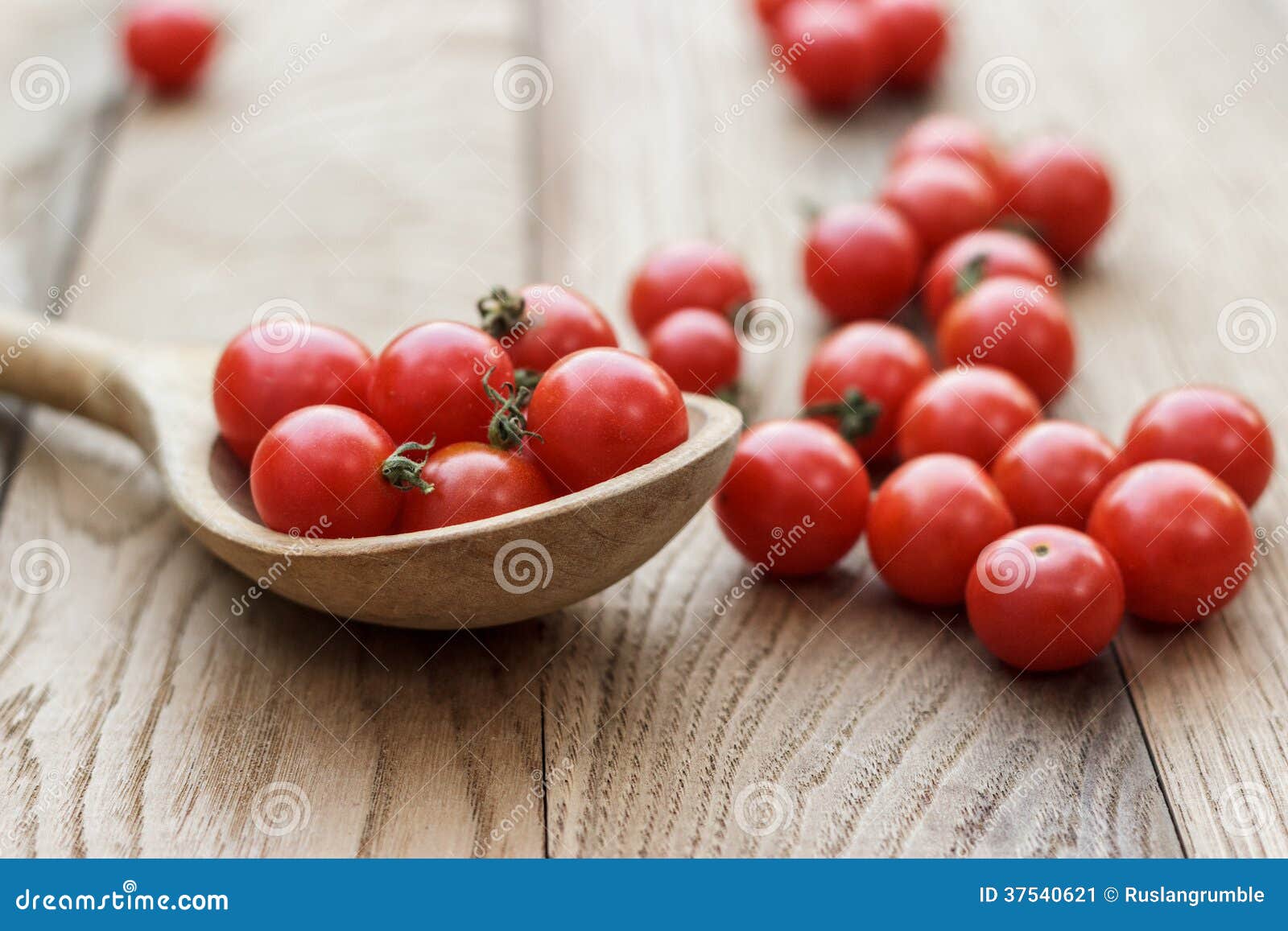 Cherry Tomatoes and Wooden Spoon Stock Image - Image of tomatoes, food ...