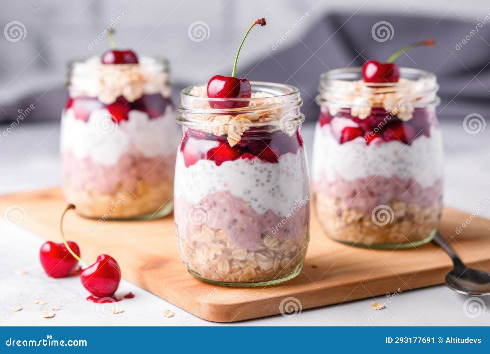 Overnight Oats Square Compositions Vector Illustration | CartoonDealer ...