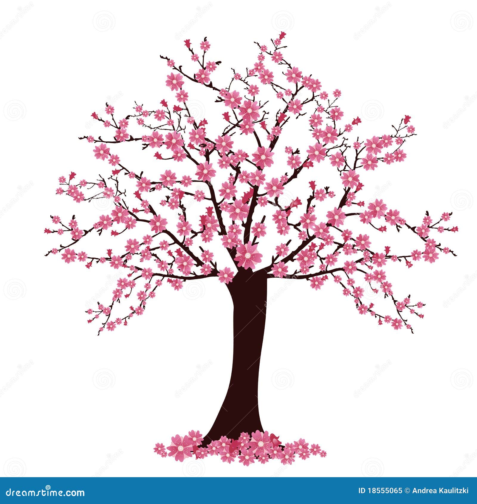 Cherry tree stock illustration. Illustration of element - 18555065