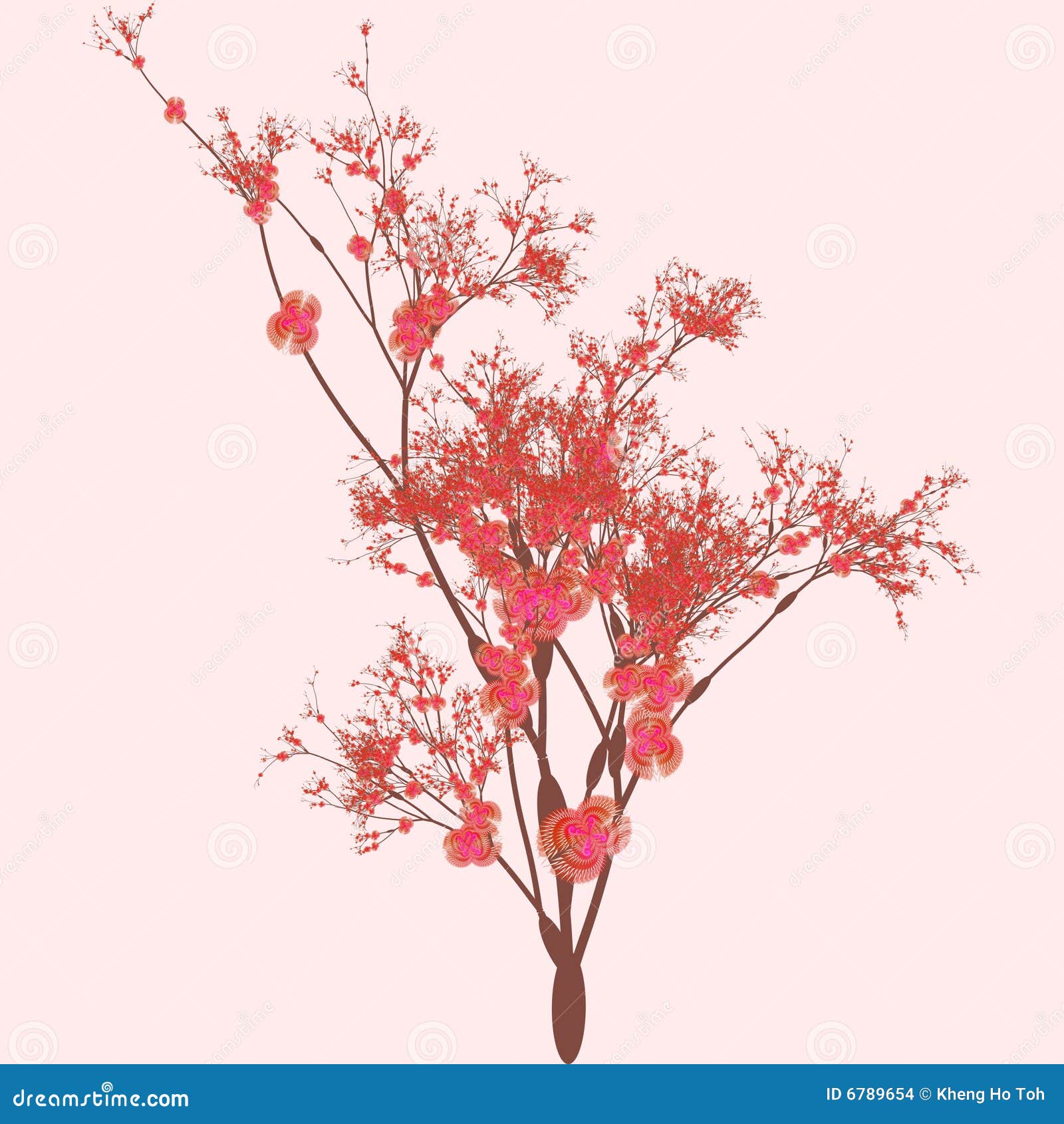 Cherry Tree Art stock illustration. Illustration of style - 6789654