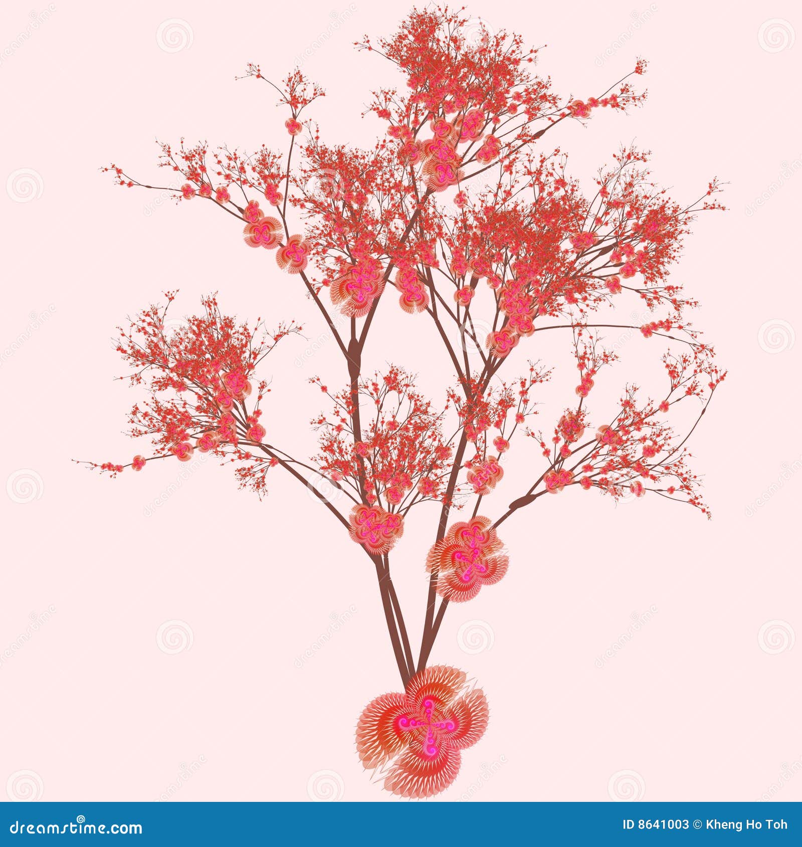 Cherry Tree Art stock illustration. Illustration of style - 8641003