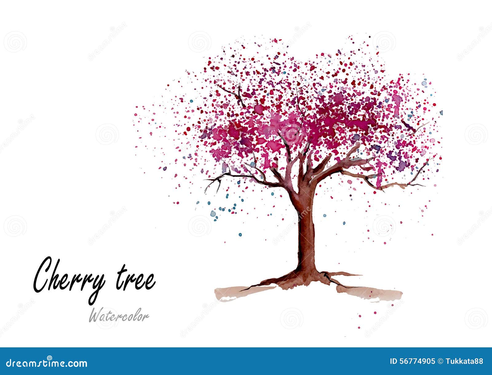 Watercolor Cherry Trees