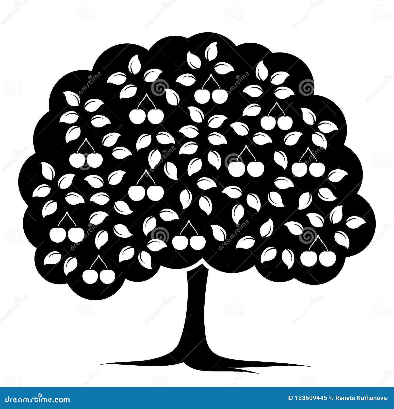 Cherry tree stock vector. Illustration of fresh, farm - 133609445