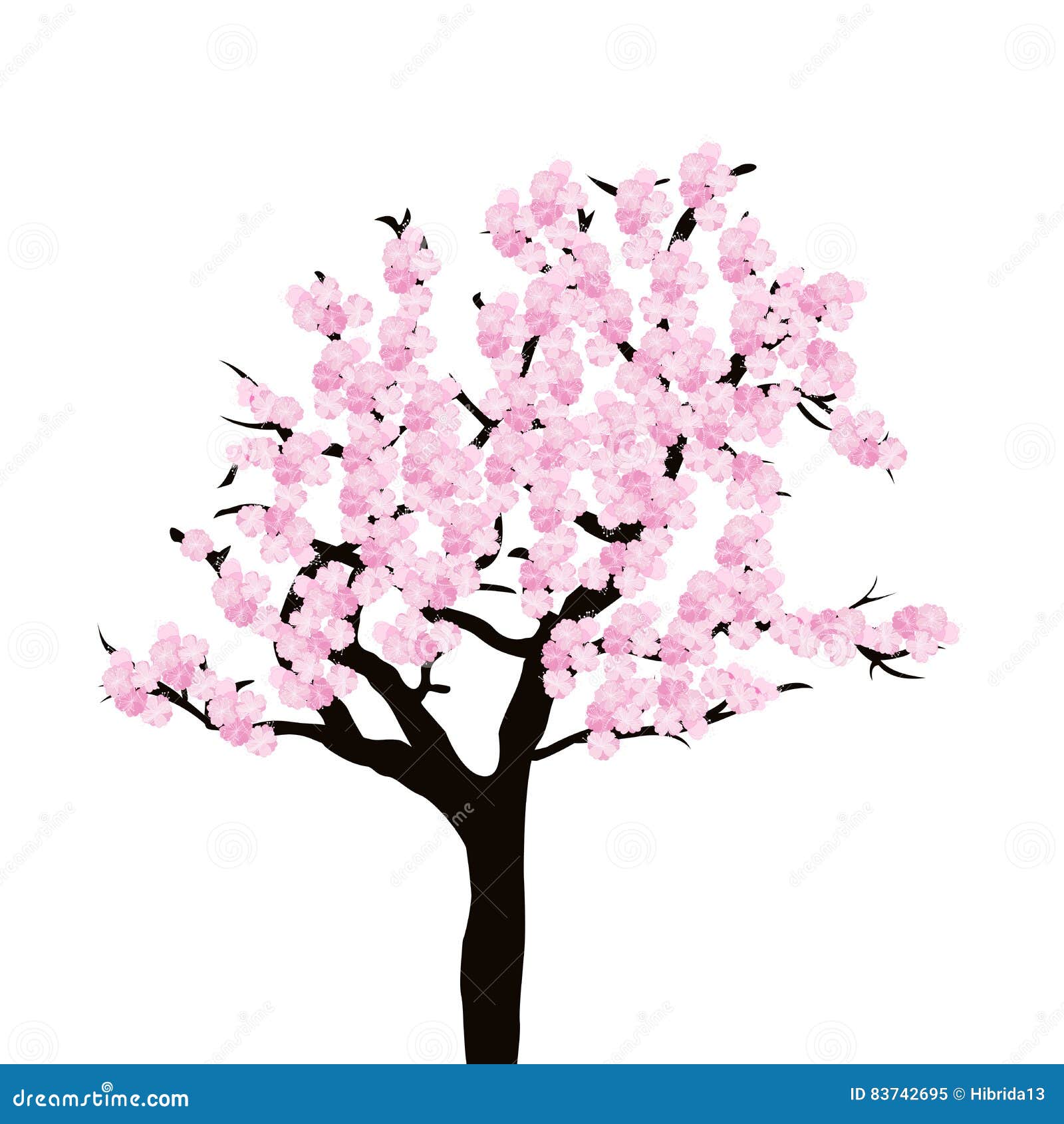 Cherry tree stock vector. Illustration of decoration - 83742695