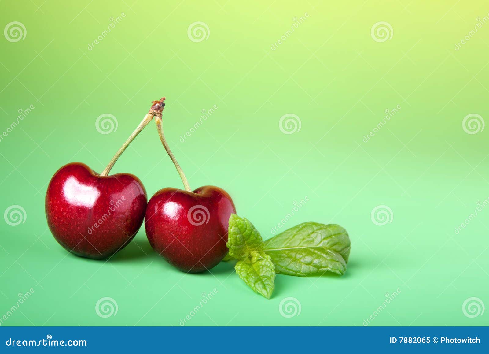 Cherry twins stock image. Image of food, stem, close, detail - 7882065