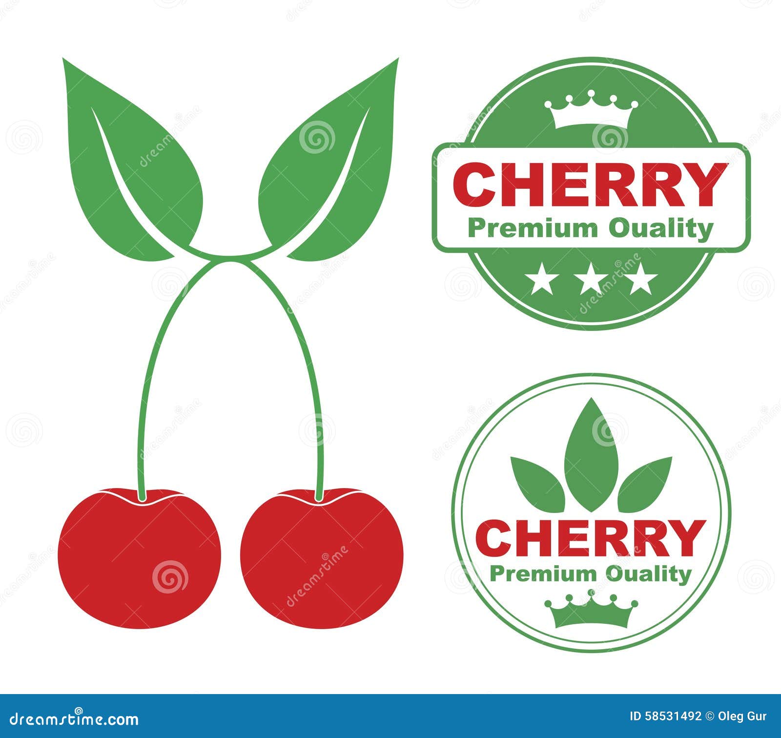 Cherry stock vector. Illustration of plant, fruit, succulent - 58531492