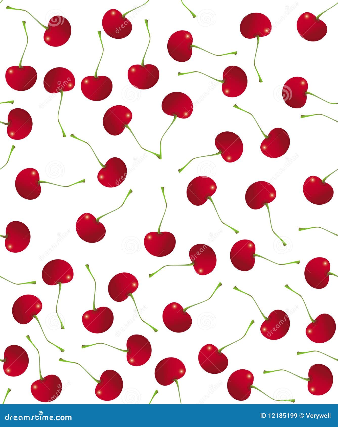 Cherry Vector Seamless Pattern Stock Illustration - Illustration of ...