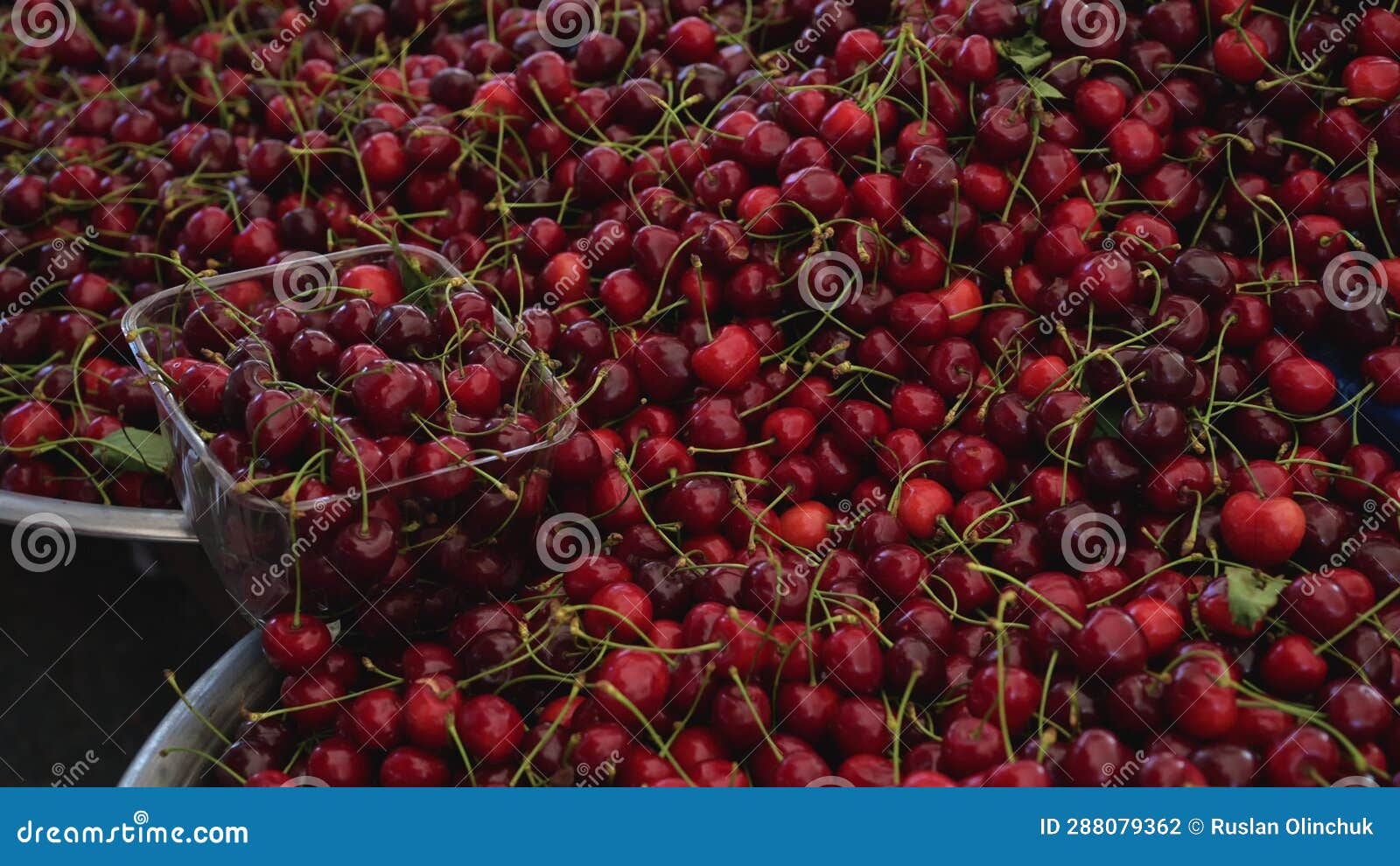 Cherry on Vegetable Counters, Grocery Vegetable Market Stock Footage ...
