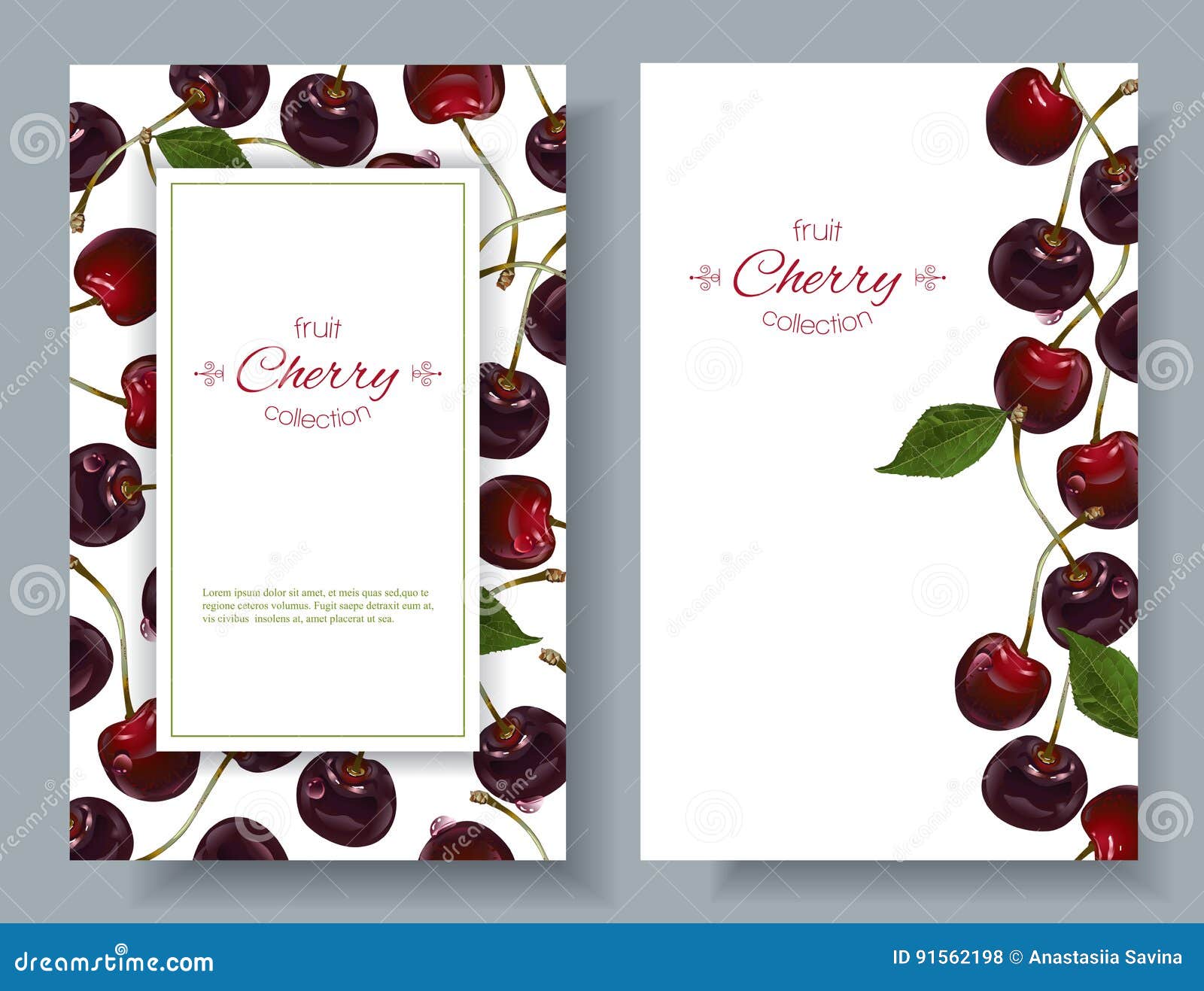 Cherry vertical banners stock vector. Illustration of green - 91562198