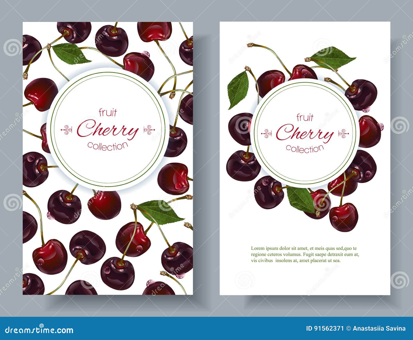Cherry vertical banners stock vector. Illustration of aroma - 91562371