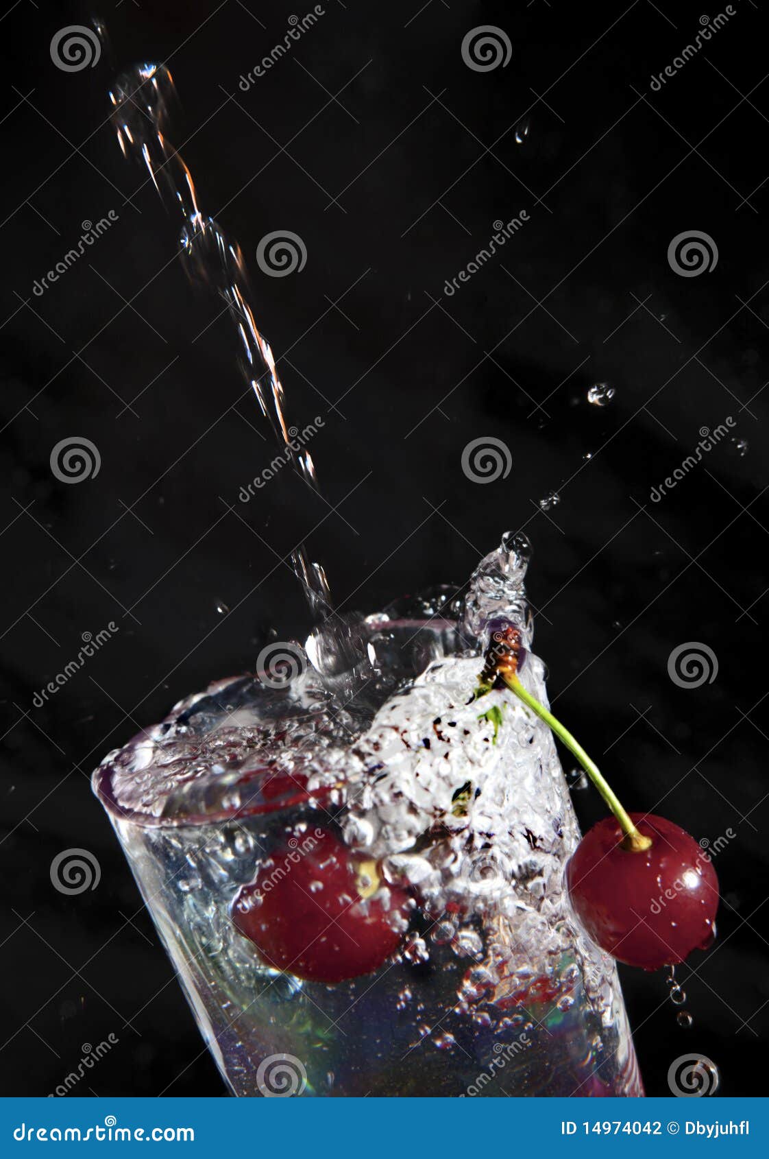 Cherry in water. stock photo. Image of fresh, food, freshness - 14974042