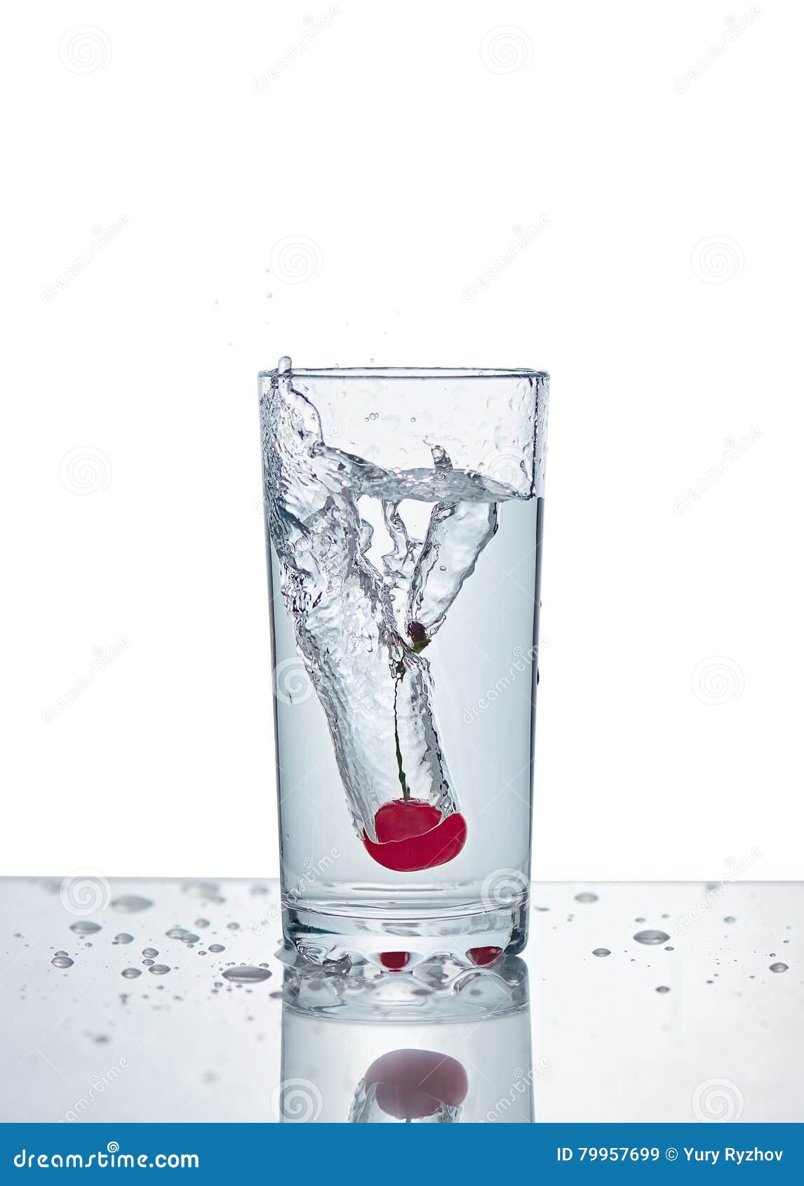 Cherry with Water Splash stock image. Image of diet, splashing - 79957699