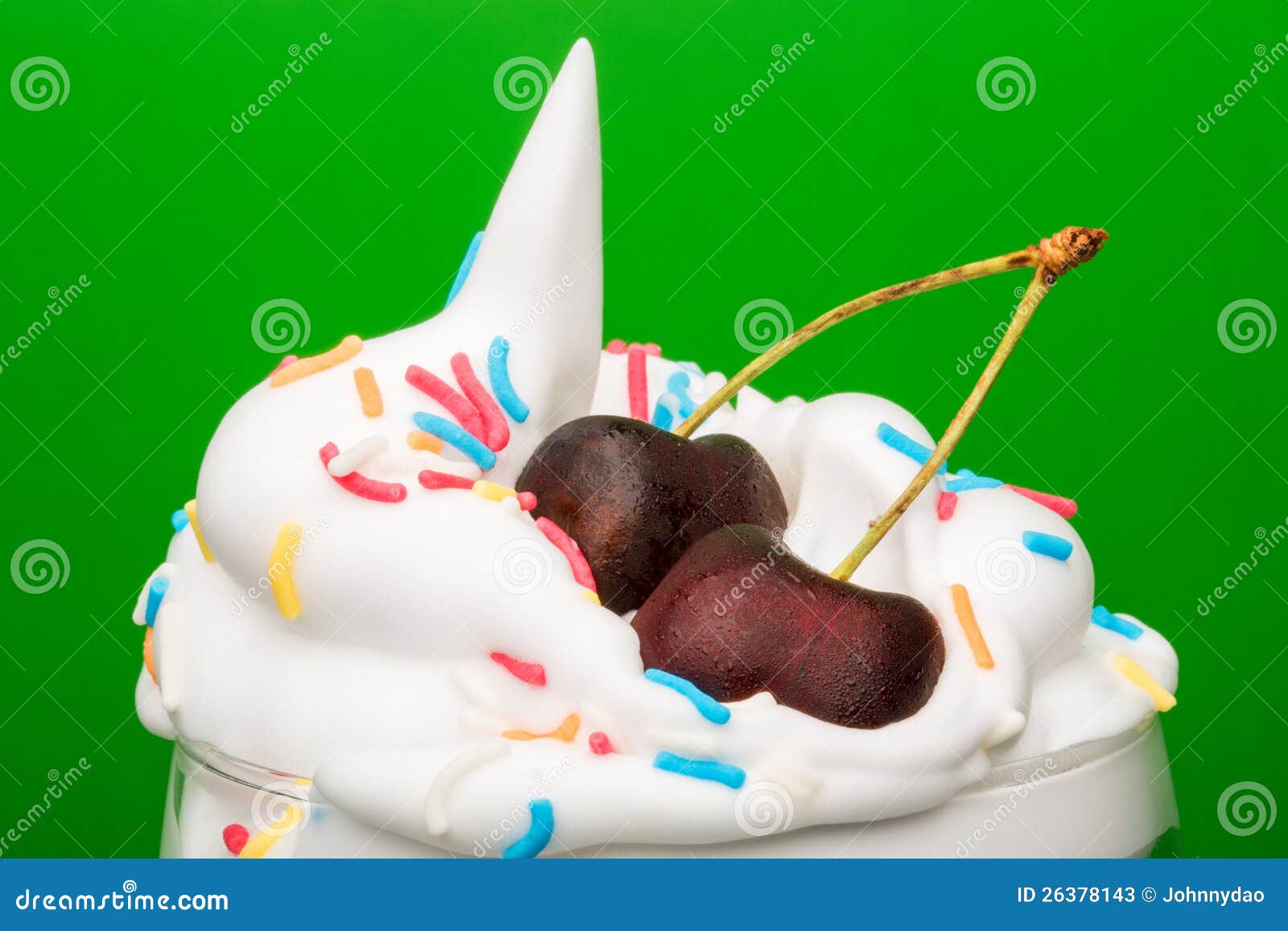 Cherry Whipped Cream Topping Stock Image - Image of sundae, sweet: 26378143