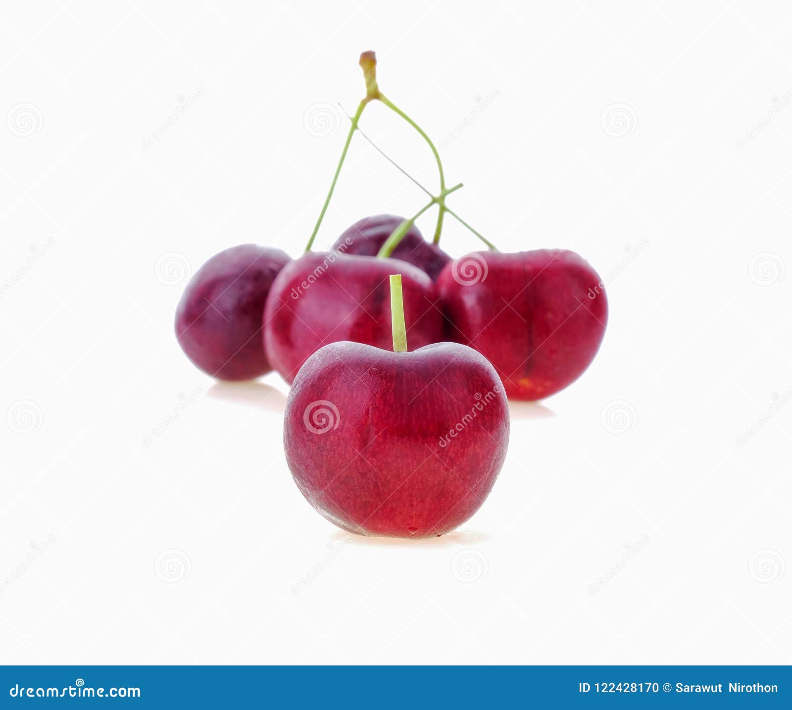 Cherry on a White Background. Stock Photo - Image of cherries, sour ...