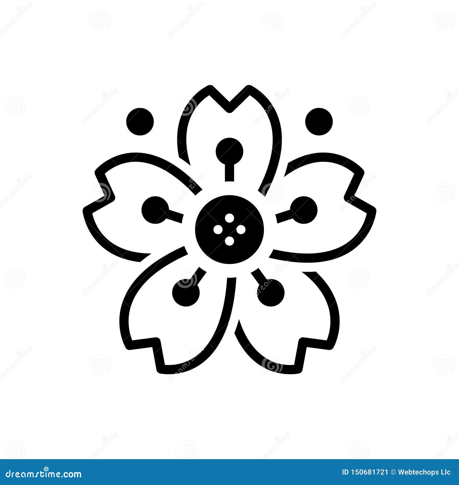 Black Solid Icon for Cherryblossom, Cherry and Blossom Stock Vector ...