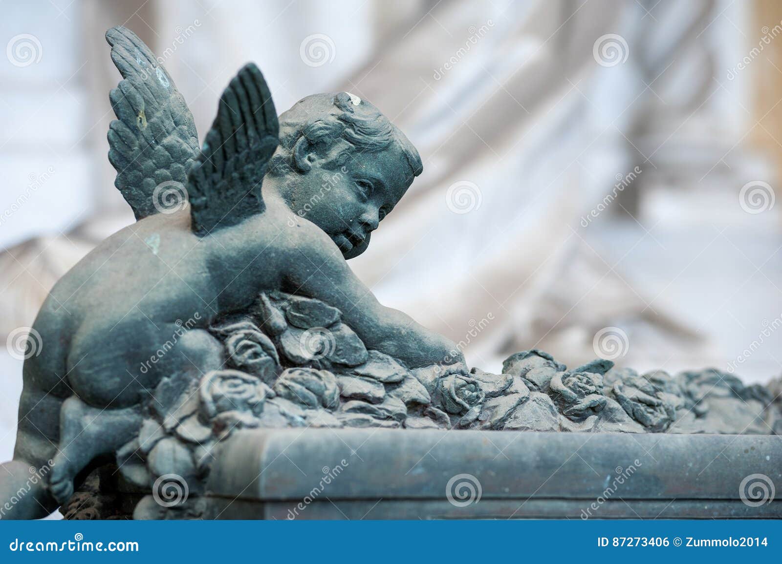 The Cherub Climbs a Full of Roses Altar Stock Photo - Image of cemetery ...