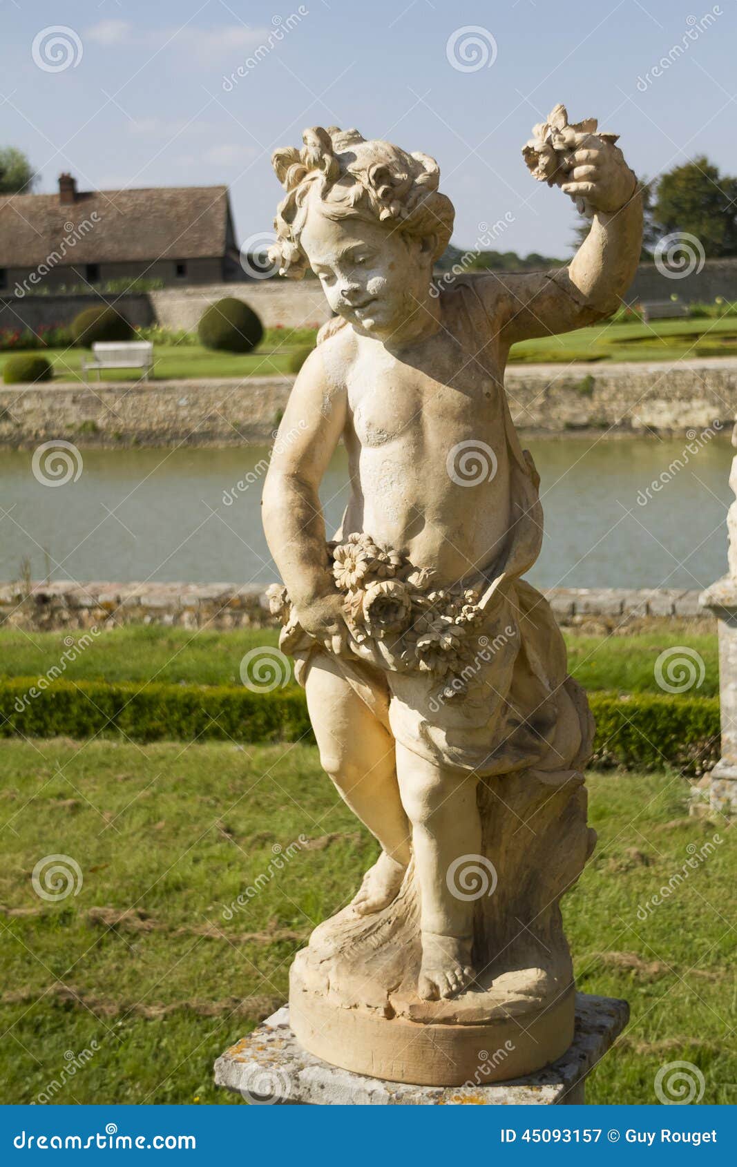 The cherub stock image. Image of park, coration, statue - 45093157