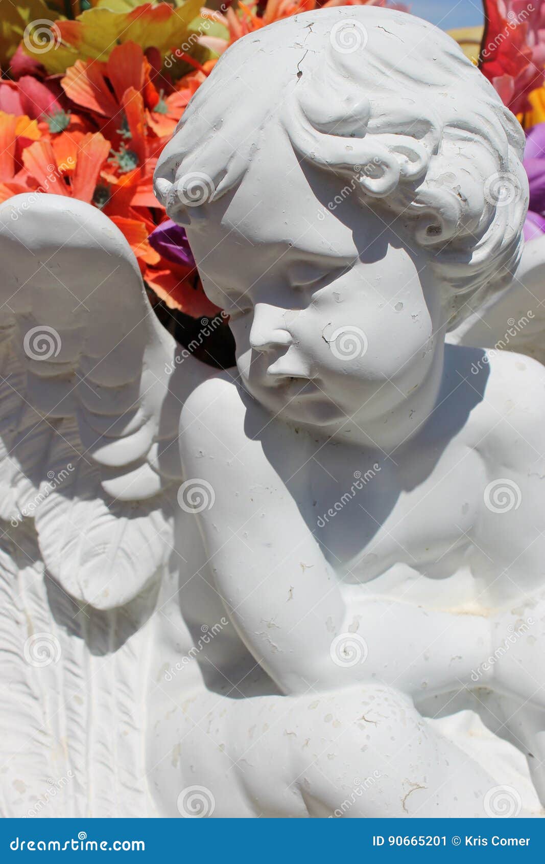 Cherub in Colma, California Stock Image - Image of death, flowers: 90665201