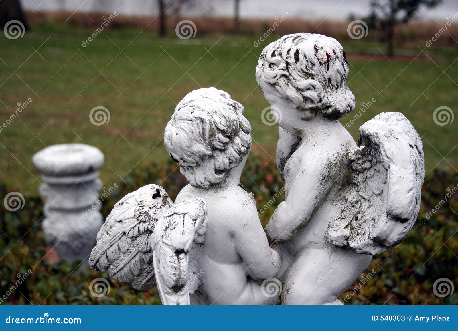 Cherubs in garden stock image. Image of friendship, concrete - 540303
