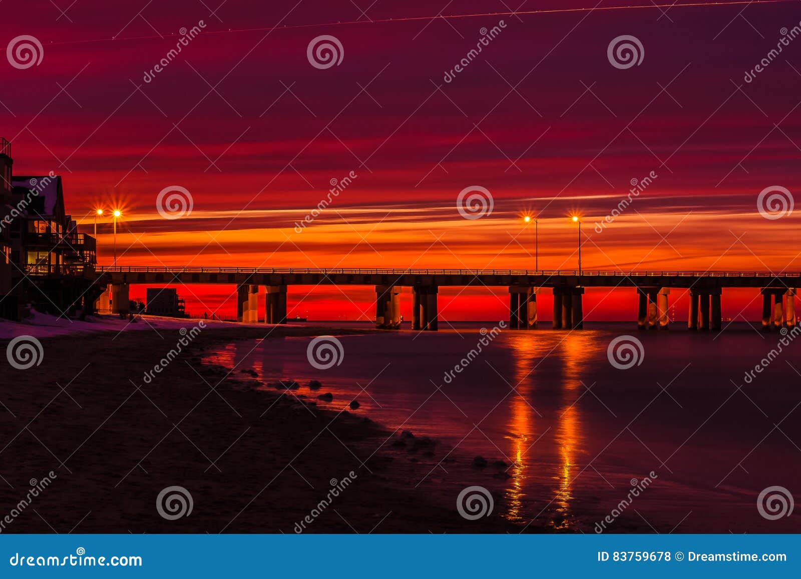 Chesapeake Bay Bridge Tunnel Sunset Stock Photo - Image of bridge ...