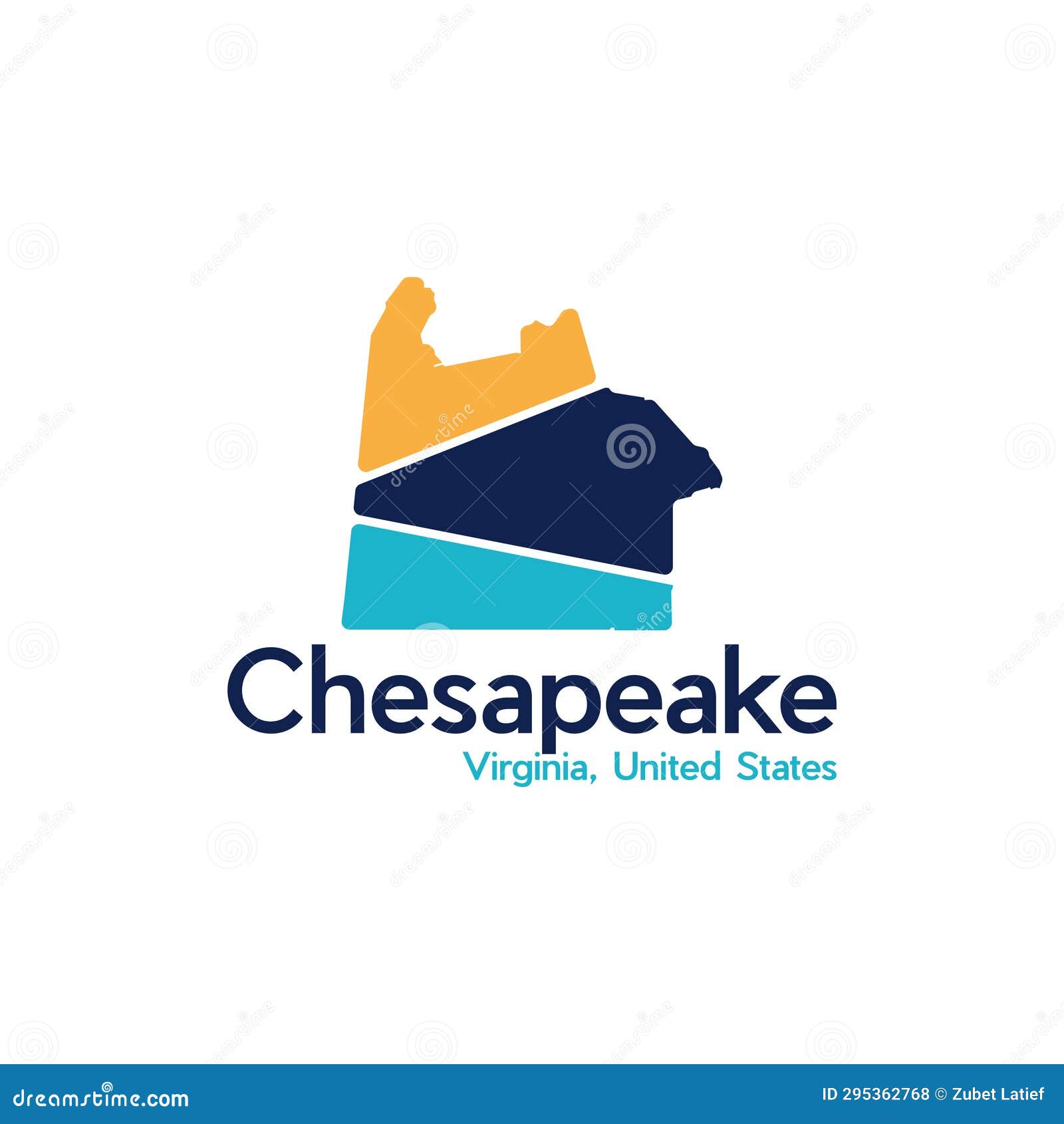Chesapeake City Map Modern Creative Logo Vector Illustration ...