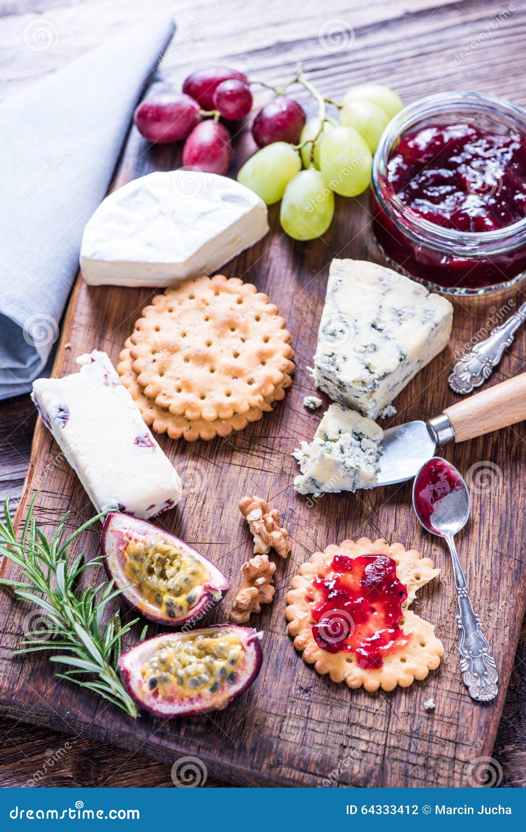 Chese Served on Crackers with Cranbery Stock Photo - Image of camembert ...