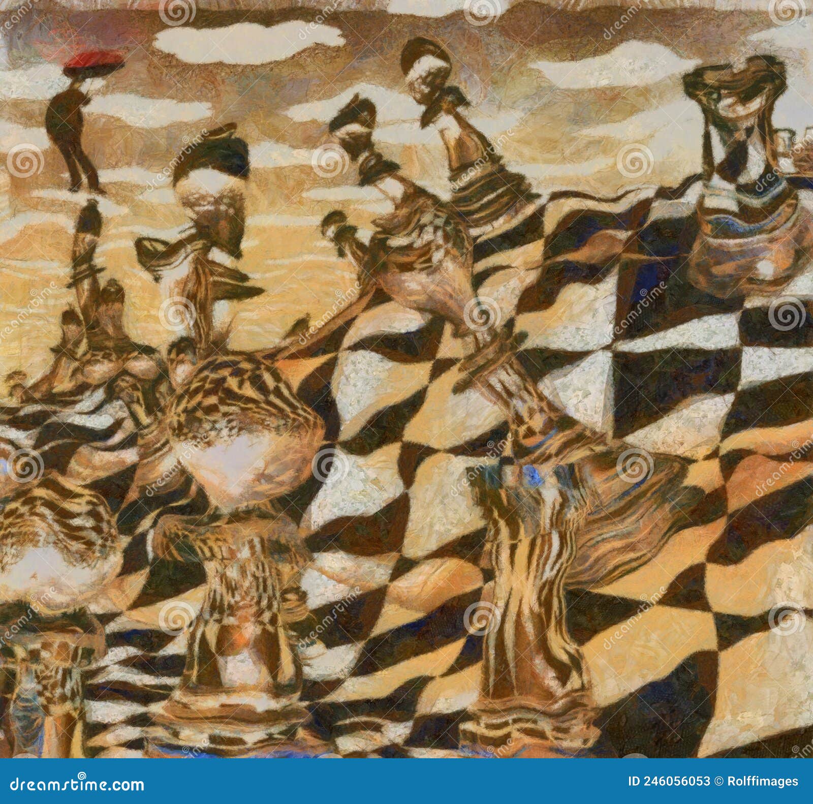 Chess Abstract. High Quality Digital Painting Stock Illustration ...