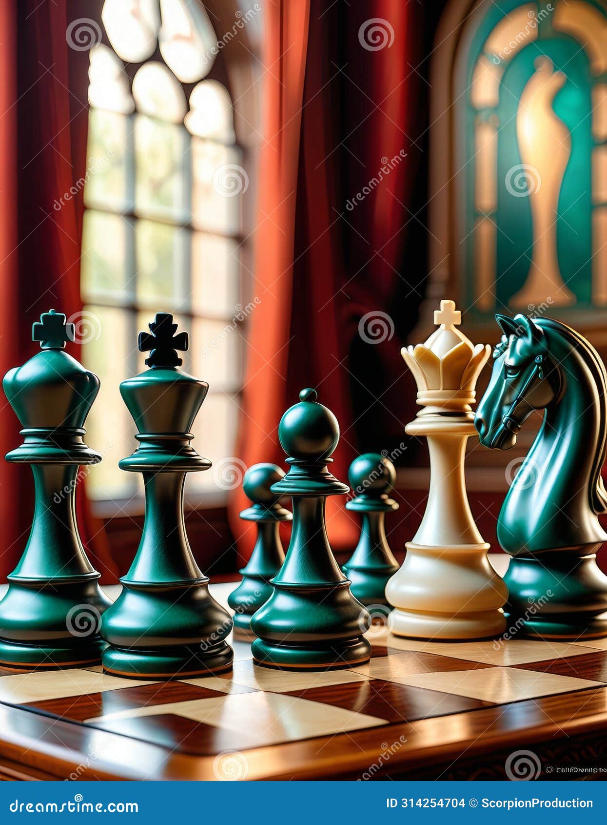 Chess Battle Amidst Gothic Architecture Stock Photo | CartoonDealer.com ...