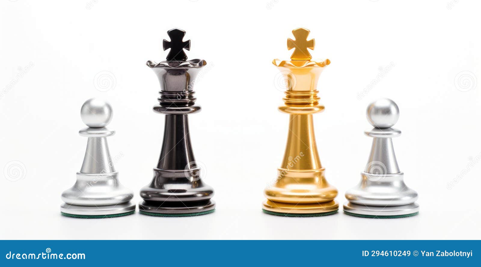 Chess Battle a Dramatic Confrontation between Silver and Gold Queen ...