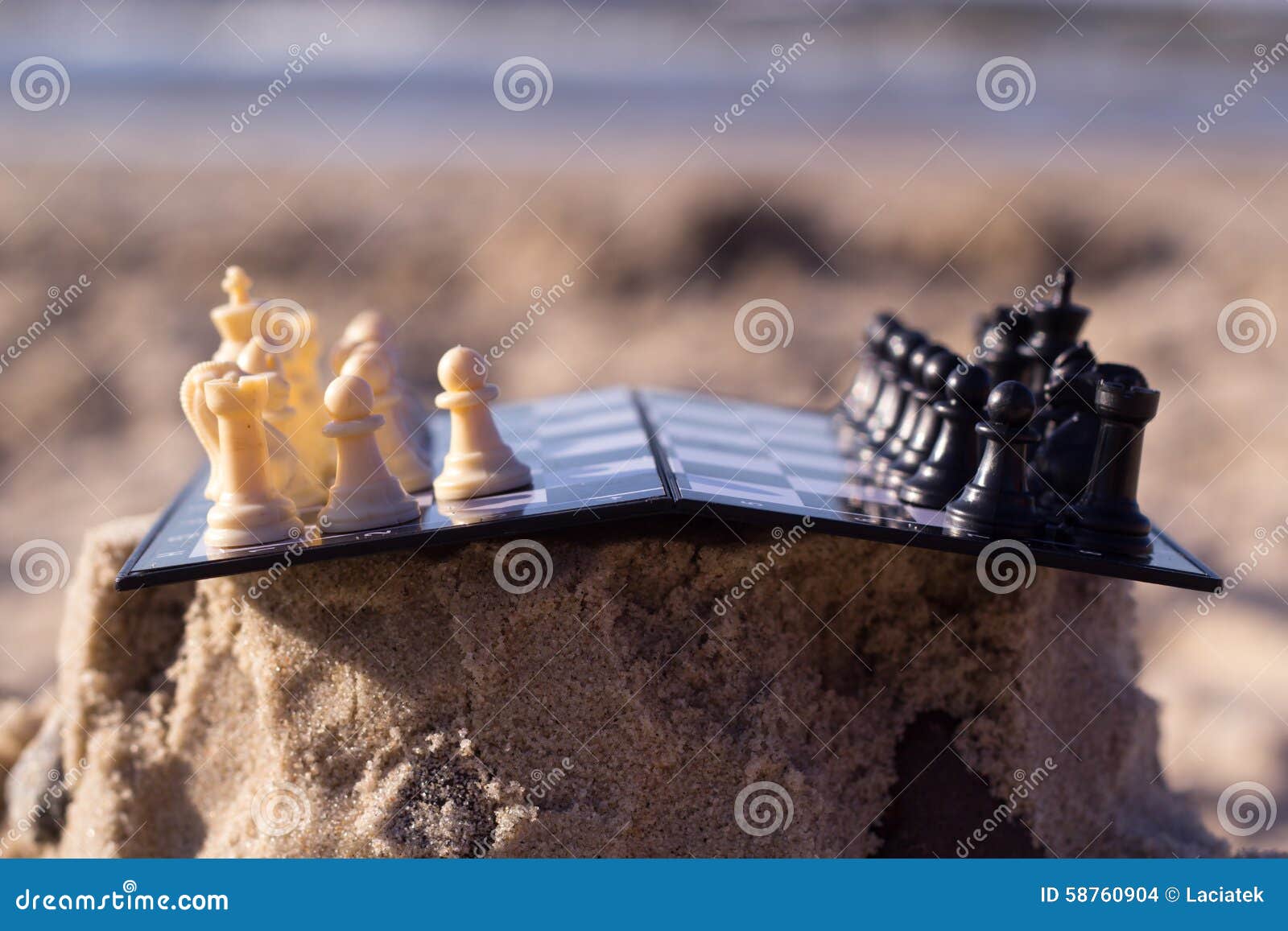 Chess on the beach stock photo. Image of play, rest, choice - 58760904
