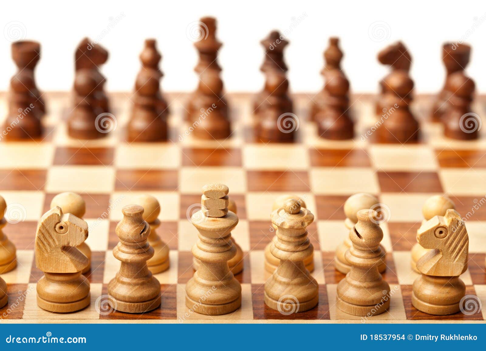 Chess - beginning of game stock photo. Image of wood - 18537954