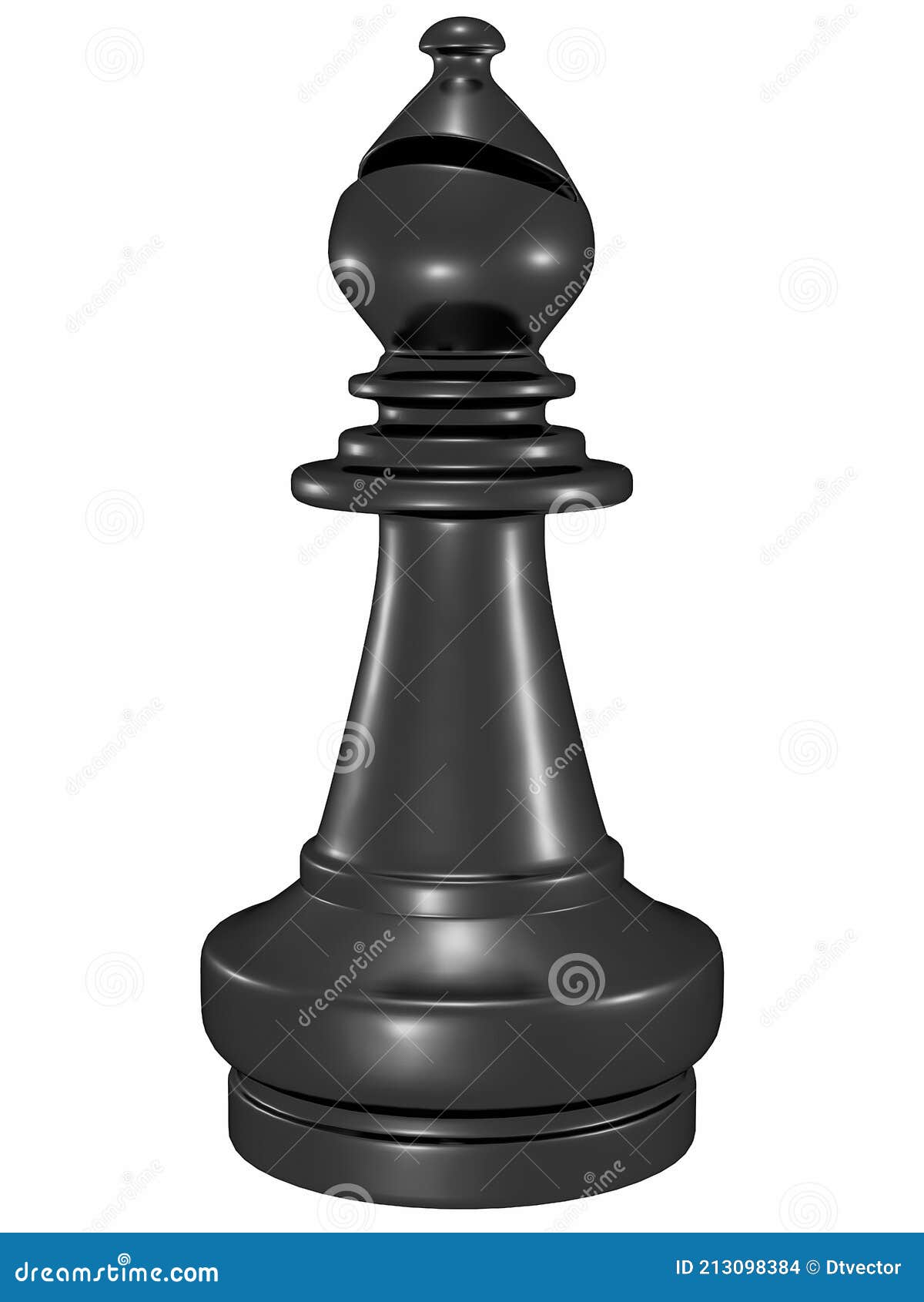 Chess Bishop Black Side View Left Stock Photo - Image of icon ...