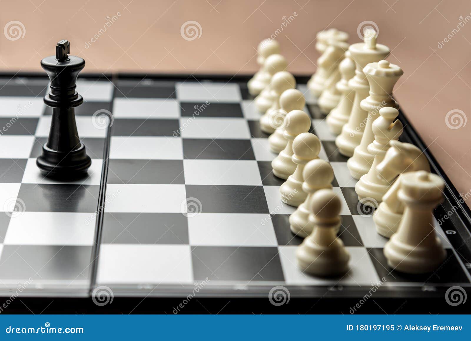 Chess Black King Stands Opposite the White Chess Opponent. Symbol of ...